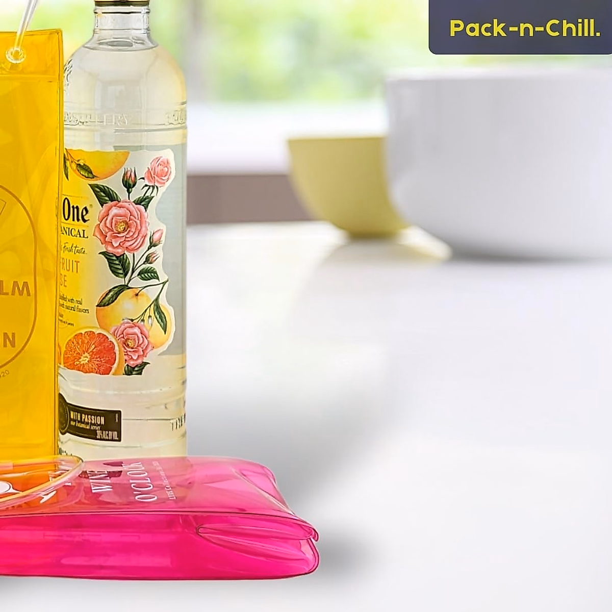 Wine Chiller (Pink), Portable Ice Wine Bag with Handles, Collapsible, Cools Wine Champagne Beers Ice Drinks in Minutes Anywhere You Go, Wine Gift Bag