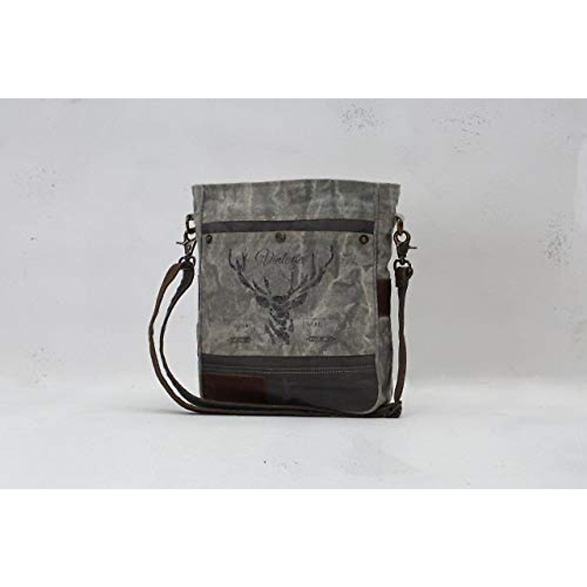 Myra Bag Royal Stag Vintage Upcycled Canvas Shoulder Bag S-0715