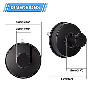 JOMOLA 2PCS Stainless Steel Suction Cup Hook Bathroom Towel Holder Utility Shower Hooks Hanger for Towel Storage Kitchen Utensil Vacuum Suction Cup Hooks, Matte Black