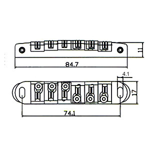BQLZR Black Roller Saddle Bridge with Posts and Spanner For Electric Guitar