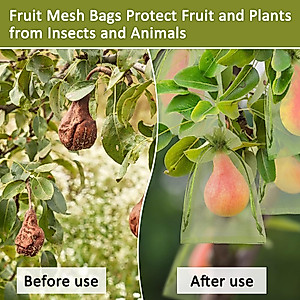 YQL 100Pcs 4"x6" Fruit Protection Bags,Fruit Netting Bags,Garden Netting Bags with Drawstring for Protecting Fruits and Vegetables