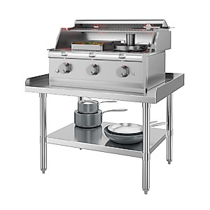 RIEDHOFF Stainless Steel Equipment Stand 28" x 36" with Undershelf, [NSF Certified][Heavy Duty] Stand Grill Table, Commercial Prep & Work Table for Home, Restaurant, Hotel