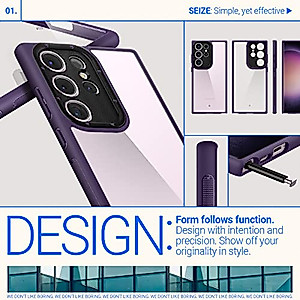 Caseology Skyfall Clear Case Compatible with Samsung Galaxy S23 Ultra Case 5G [ Ultra-Clear Anti-Yellowing ] Military Grade Drop Tested (2023) - Matte Black