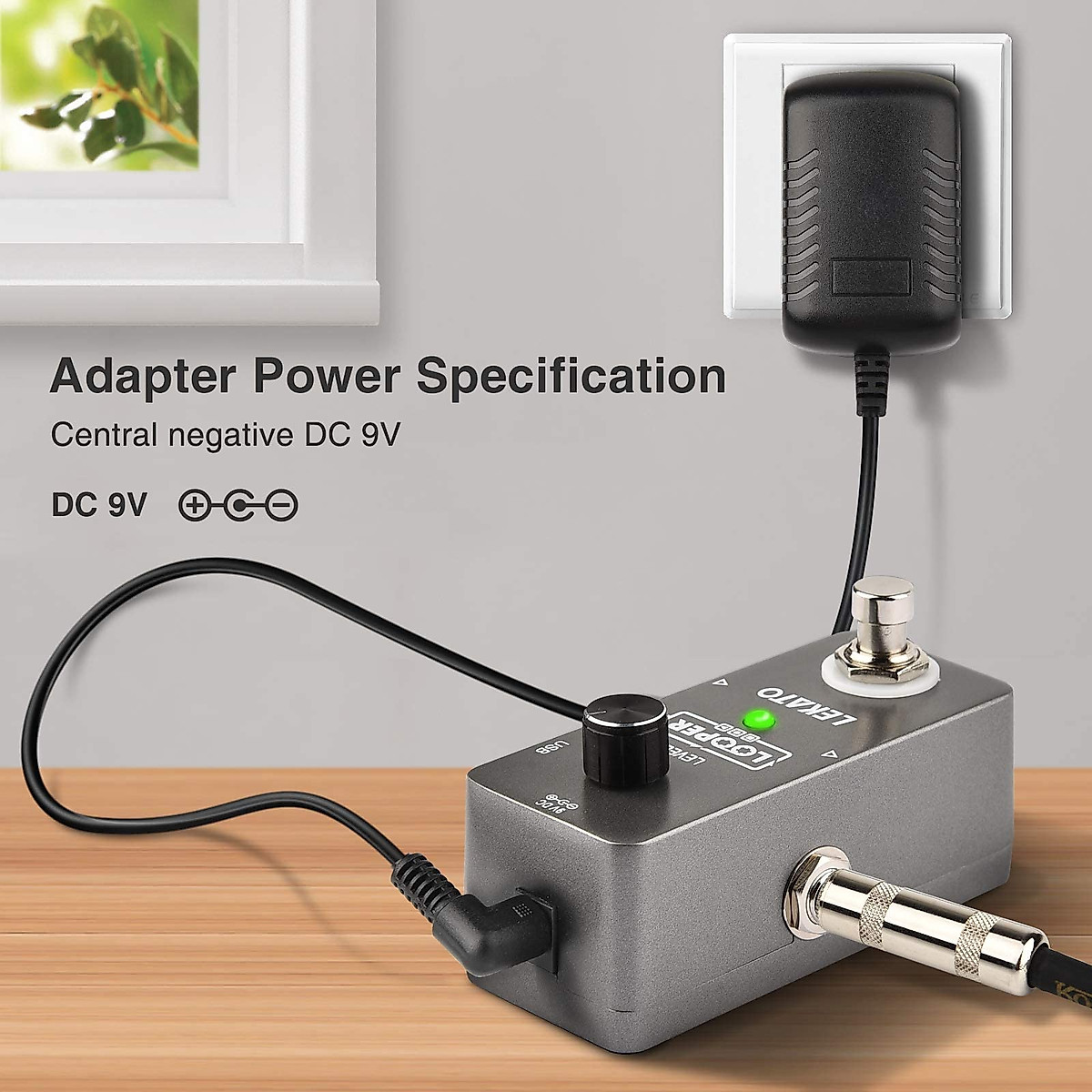 LEKATO Guitar Looper Effect Pedal Loop Pedal Unlimited Overdubs 5 Minutes Looping Time Looper Pedal with USB Cable and 9V 0.6A Pedal Power Supply Adapter