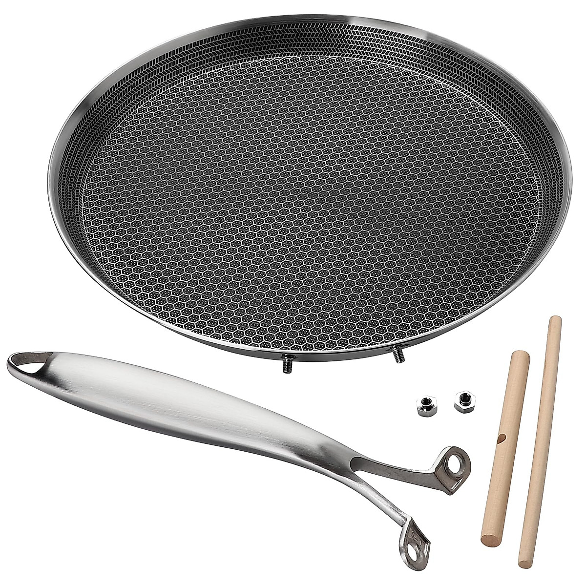 Nonstick Crepe Pan,11-inch stainless steel crepe pan honeycomb Perfect steel crepe pan, all clad pancake pan for Pancakes Induction Compatible
