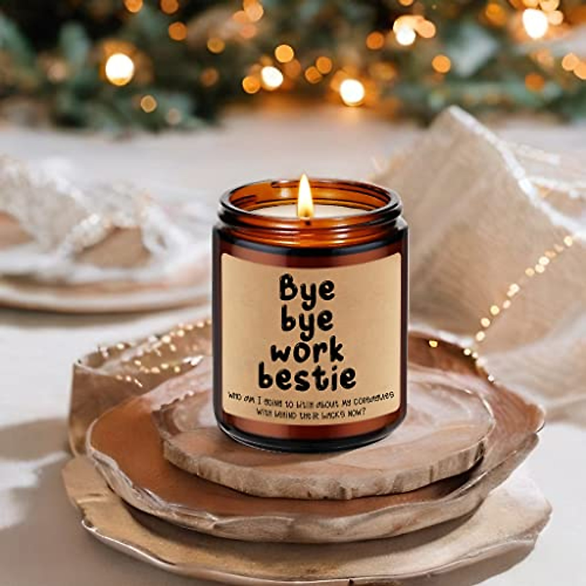 GSPY Scented Candles - Funny Goodbye Gifts, Coworker Leaving, Colleague Farewell Gift - Bye Bye Work Bestie Candle - Congrats on New Job, Quitting Job, Going Away Gift for Coworker, Friend, Men, Women