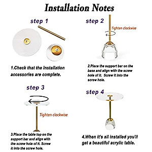 TPZLRN Acrylic End Table, Acrylic Side Table,Clear Round Side Table with Brass-Colored Metal Support Rod for Office Living Room Bedroom, Easy Assembly