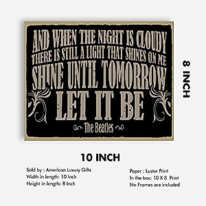 The Beatles-"Let It Be" Song Lyrics Art -10 x 8" Vintage Replica Sign Print-Ready to Frame. Retro Music Decor for Home-Office-Studio-Cave! Perfect Gift for Beatles Fans! Printed on Photo Paper.