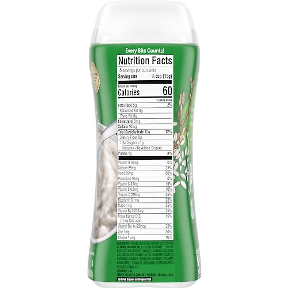 Gerber Baby Cereal Organic 1st Foods, Rice Cereal, 8 Ounce (Pack of 6)