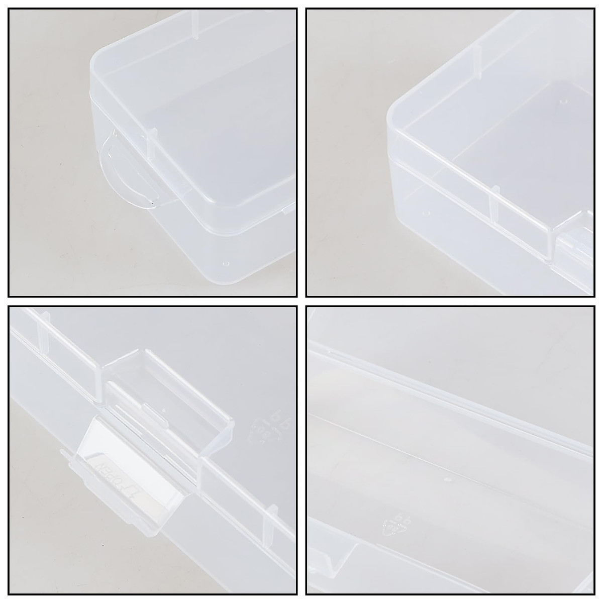 Qskely 6-Pack Large Clear Plastic Storage Containers with Latching Lid, Art Craft Supply Organizer Box, 7.12" x 3.5" x 1.8"
