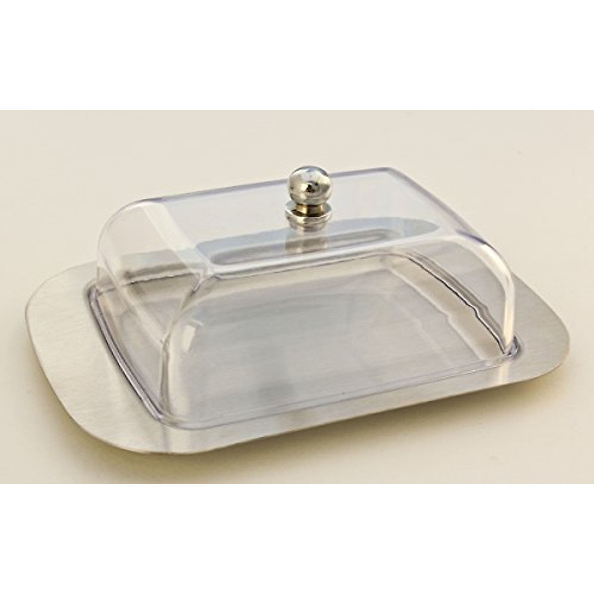 Zoie + Chloe Stainless Steel Butter Dish with Easy to Hold Lid
