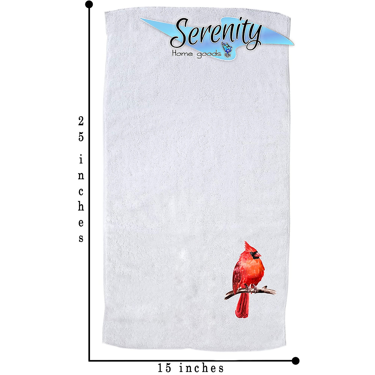 Christmas Decor | Decorative Kitchen and Bath Hand Towels | It's To A Lot | Winter Novelty | White Towel Home Holiday Decorations | Gift Present (Cardinal)