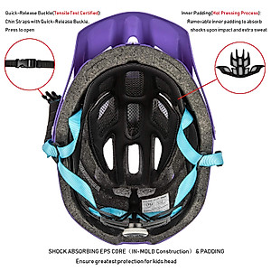 Kids Bike Helmet, SIFVO Kids Helmet 6+ Boys and Girls Bike Helmet with Visor, Bike Helmets for Kids Youth Bike Helmet Kids Mountain Bike Helmet Lightweight and Adjustable 52-58cm