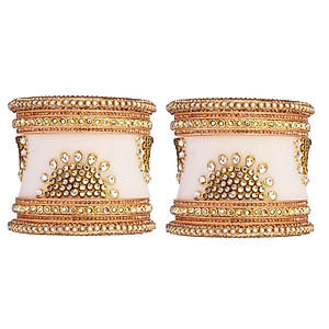 Efulgenz Traditional Indian Wedding Bangles CZ Crystal Bridal Bracelet Bangle Set for Women (Pcs)