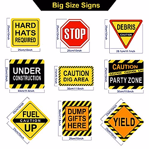 Camping Themed Party Decorations, 10 - 11.8 Inch Laminated Camping Sign Cutouts, Camping Theme Party Signs, Paper Camping Cutouts with 40 Glue Point Dots (9 Pieces Camping Sign)