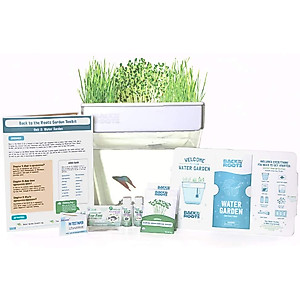 Back to the Roots Indoor Aquaponic Garden and Fishtank - 3 Gallon Self Watering, Mess-Free Planter and Self-Cleaning Fishtank for Herbs, Microgreens, Bamboo, Succulents, and Houseplants, support Fish