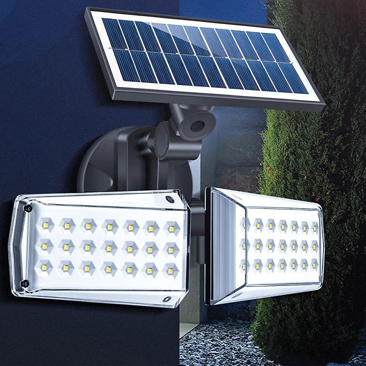 ZHUANYIYI Outdoor Solar Wall Light, Human Body Induction Courtyard Waterproof Lighting, All-Weather Home Garden Pavement Landscape Spotlight