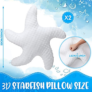 Fumete Starfish Pillow Beach Starfish Shaped Throw Pillows 20'' Starfish Stuffed Animal Cute Plush Coastal Decor Ocean Star Pillow Plush Cushion for Kid Bedroom Living Room Sofa Couch (White, 2 Pcs)