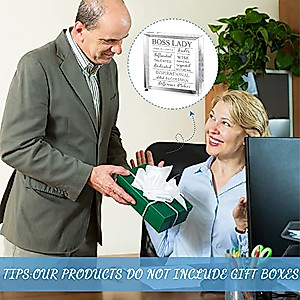 Yalikop Gifts for Women Acrylic Desk Boss Lady Office Decor Inspirational Quotes Boss Appreciation Keepsake And Paperweight for Birthday Christmas Gift(White, Classic Style)