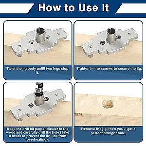 Floating Shelf Bracket Dowel Jig Kit with 1/2" x 9" Drill Bit, Self Centering Straight Hole Drill Guide for Installing Floating Shelf Hidden Bracket 1/2" X 6", 1/2" X 8"