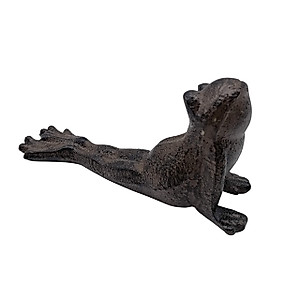 Comfy Hour 3.5" Cast Iron Yoga Frog Door Stopper, Brown, Antique & Vintage Collection