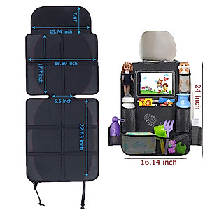 Car Seat Protector + Kick Mat Car Seat Organizer, Waterproof Padding Protector for Child Baby Car Seat, Prevent Car Seat Damage (Car Seat Protector + Kick Mat)