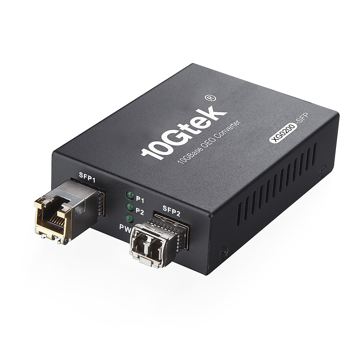 10GbE SFP+ Media Converter, Fiber to 10G Copper UTP Ethernet Media Converter, with a 10GBase-T Reach 30 Meters Transceiver and a SFP+ SR Module (300m, MMF, 850nm)