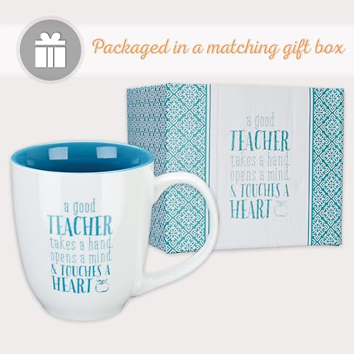 Christian Art Gifts Ceramic 14 oz Coffee Mug Microwave, and Dishwasher Safe Inspirational Bible Verse Mug for Teachers: Touches a Heart - 1 Corinthians 16:14 Blue and White Novelty Cup