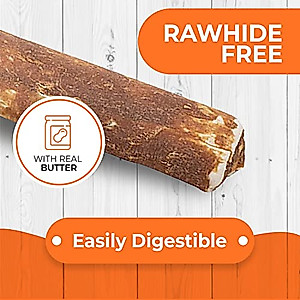 Canine Naturals Peanut Butter Chew - 100% Rawhide Free Dog Treats - Made with Real Peanut Butter - All-Natural and Easily Digestible - 6 Count of 2.5 Inch Mini Rolls for Dogs Under 20lb
