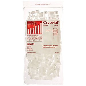 Simport Cryovial T310-2A Polypropylene Vial with Silicone Washer Seal and External Threads, Self Standing, 2ml Volume (Case of 1000)
