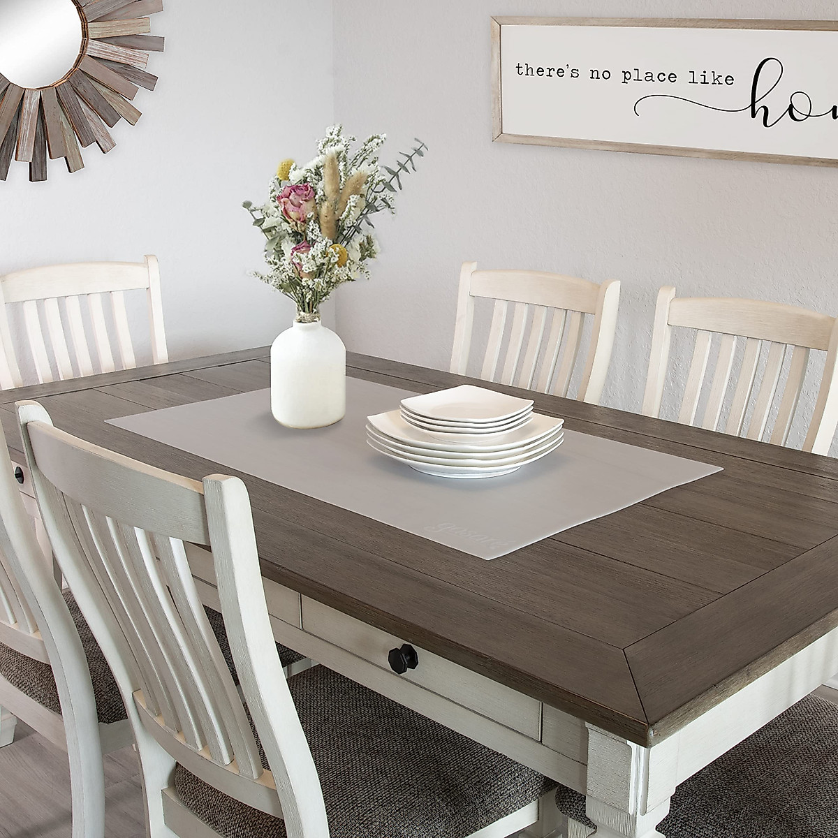 gasaré, Giant, Double Thick, Heat Resistant Mat, Countertop Protector, Silicone Mat for Kitchen Counter, Non-slip, Washable, Cuttable, 40 x 23.5 Inches, 2mm Thick, 1 Unit, Translucent-Opaque