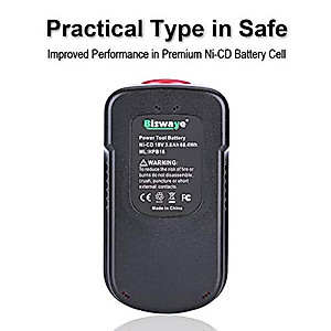 Biswaye 2-Pack 3.8Ah 18V NI-CD Battery Compatible with Black & Decker HPB18-OPE 18-Volt Slide Pack Battery HPB18 244760-00 A1718 FS18FL FSB18 and 18-Volt Firestorm Cordless Power Tools