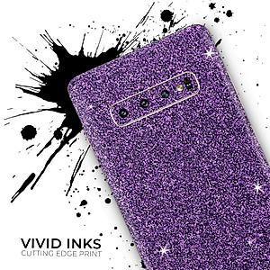 DesignSkinz Sparkling Purple Ultra Metallic Glitter Protective Vinyl Decal Wrap Skin Cover Compatible with The Samsung Galaxy S20 (Screen Trim & Back Glass Skin)