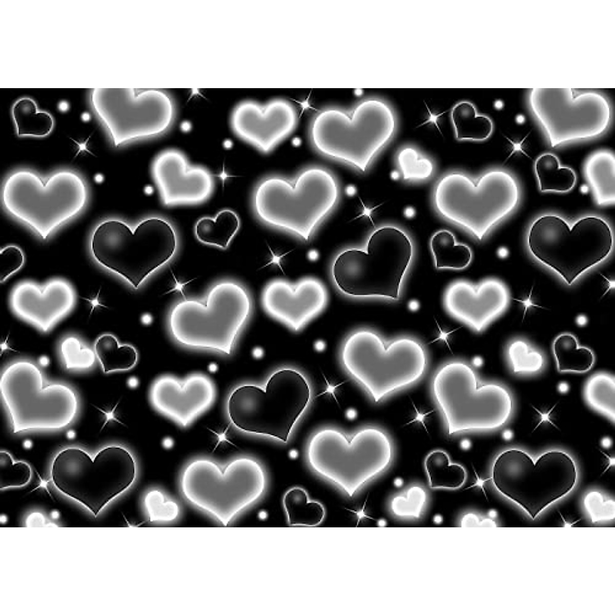 CapiSco Black Heart Photo Backdrop Early 2000s 90s Birthday Homies Party Banner Decorations Valentine's Day Glitter Heart 18th 30th Women Men Happy Birthday Background for Photoshoot 7x5FT SCO476A