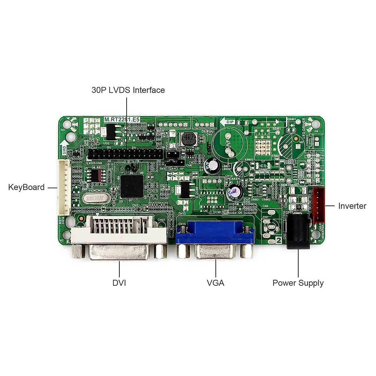 9.7" Portable Monitor LCD Screen Thin Frameless Display 1024x768 Resolution DVI VGA WLED LCD Controller Board