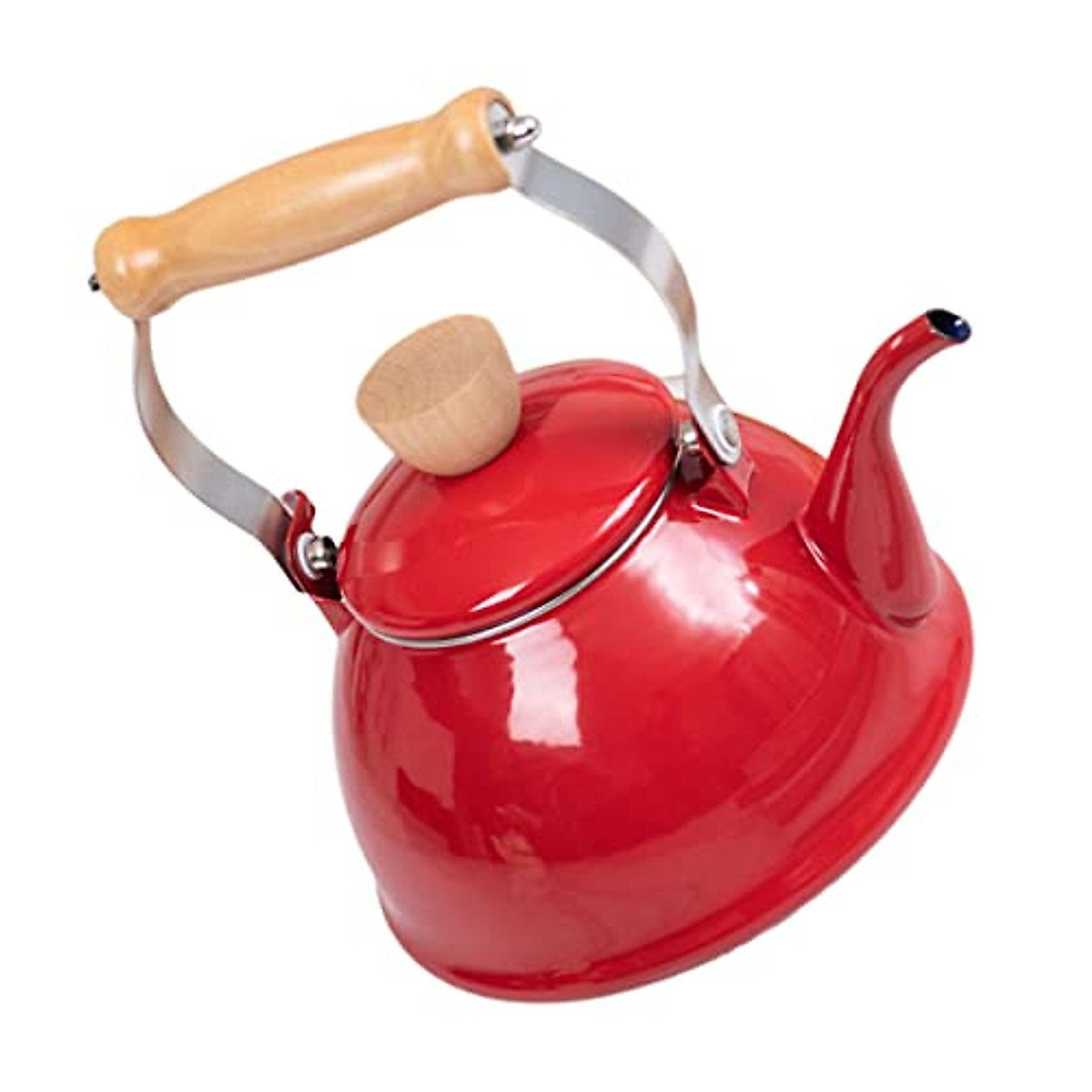 MAXBUS 1pc Kettle Red Kettle Ceramic Tea Pot Red Coffee Maker Boiling Teapot Pottery Ceramic Coffee Pot Decorative Teapot Kitchen Teapot Cold Water Teakettle Make Tea Red Stainless Steel