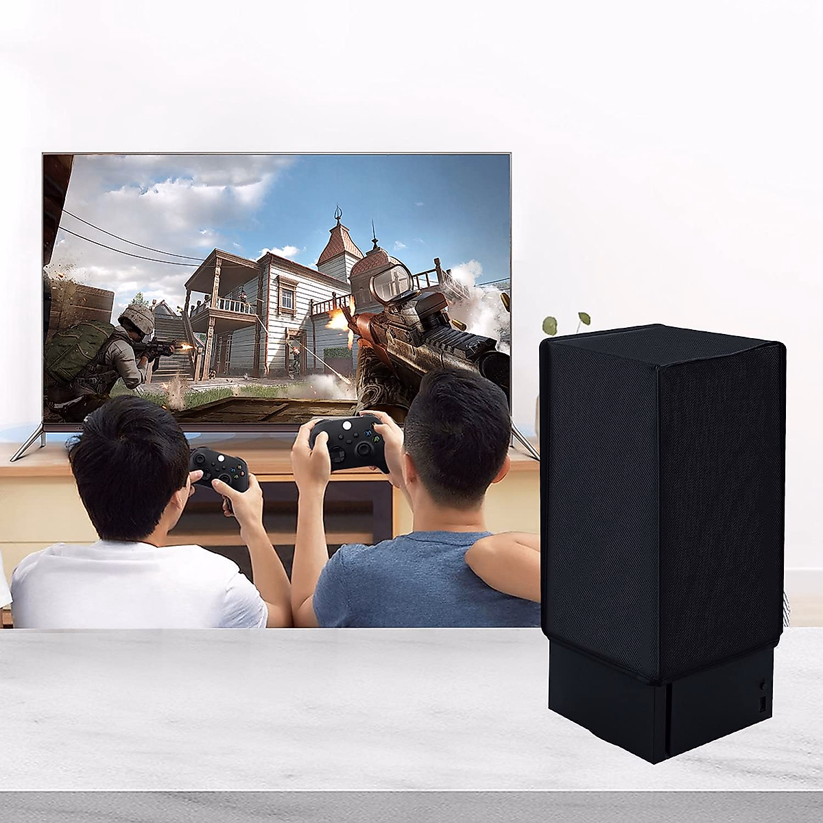 Mcbazel Dust Cover for Xbox Series X Console, Easy Access Cable Port, Protective Case Cover Waterproof for Xbox Series X Console - Black