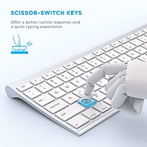 Bluetooth Keyboard Mouse for Mac, Ultra Slim Wireless Keyboard Mouse Combo for Mac, Rechargeable, Multi-Device, Compatible with MacBook Pro, MacBook Air, iMac, iPad