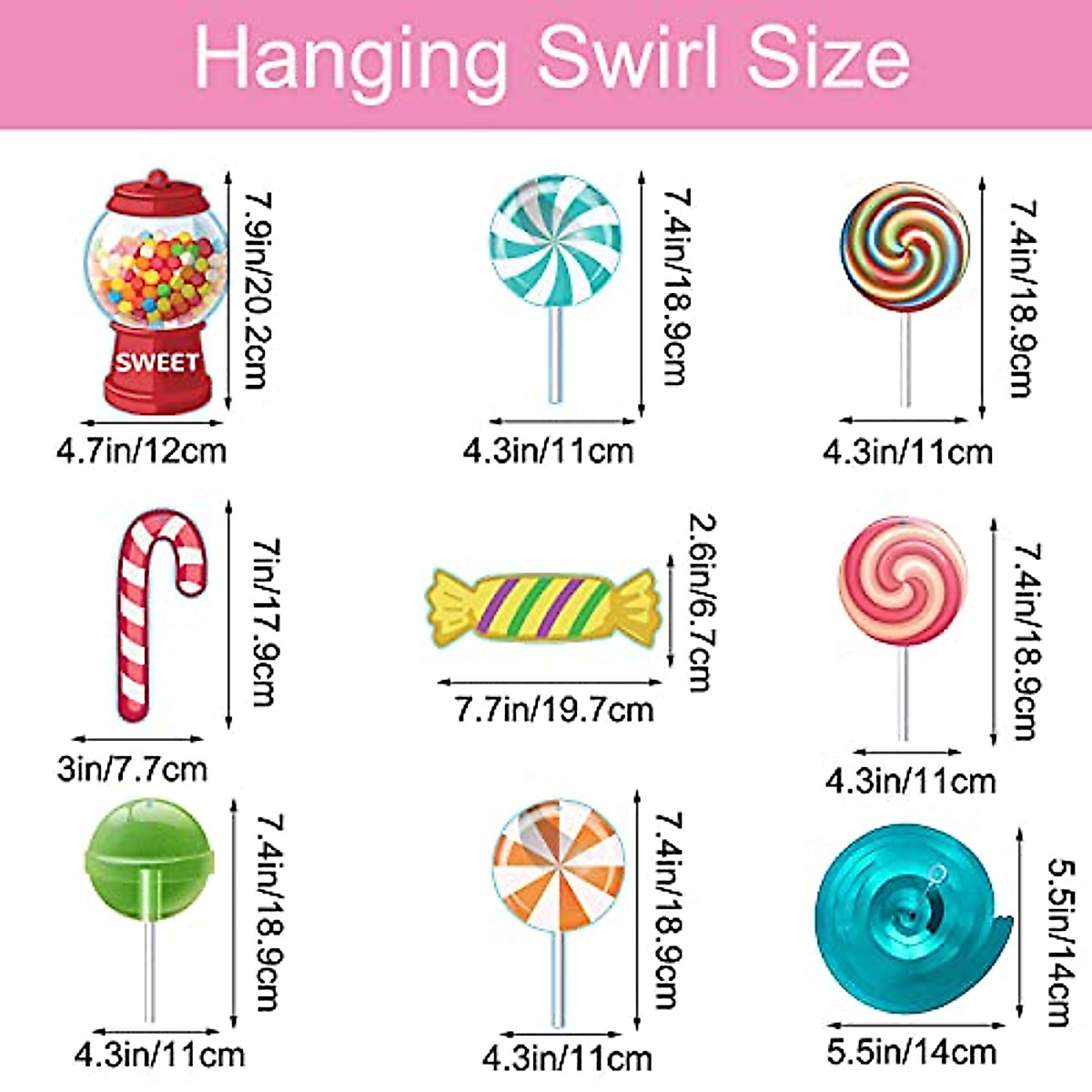 UOMNICUE Candyland Party Decorations Set - Colorful Celebration Decor