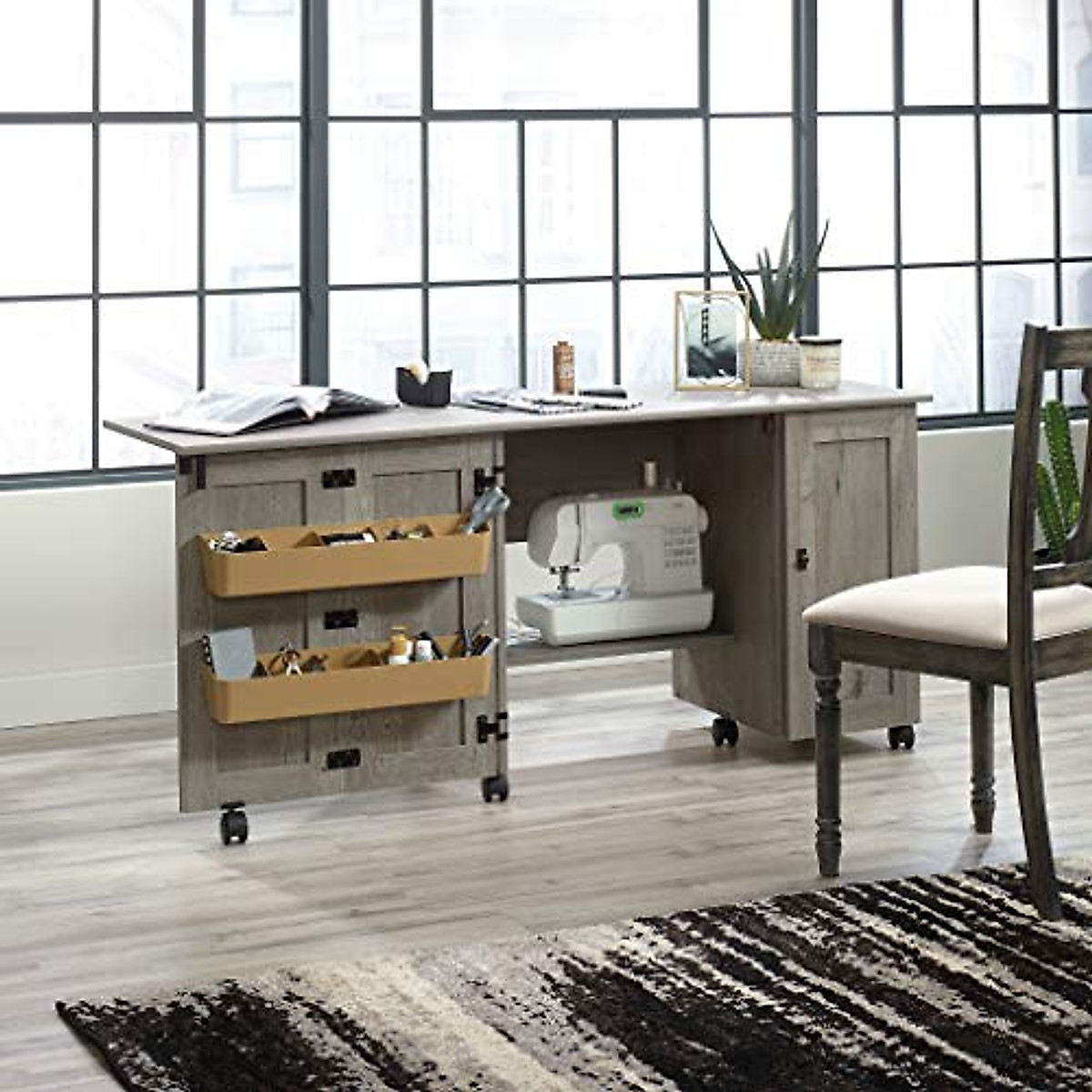 Sauder Miscellaneous Storage Sewing/Craft Cart, Mystic Oak finish