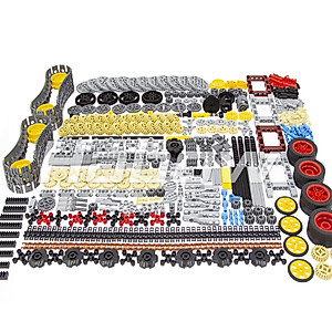 Habow 852pcs Technic-Parts Gears-Axle-Pin-Connector Compatible with Lego-Technic, Shock-Absorber Wheels Chain Link Frame Joints Differential Engine Kit. MOC Pieces for Toy Building Sets