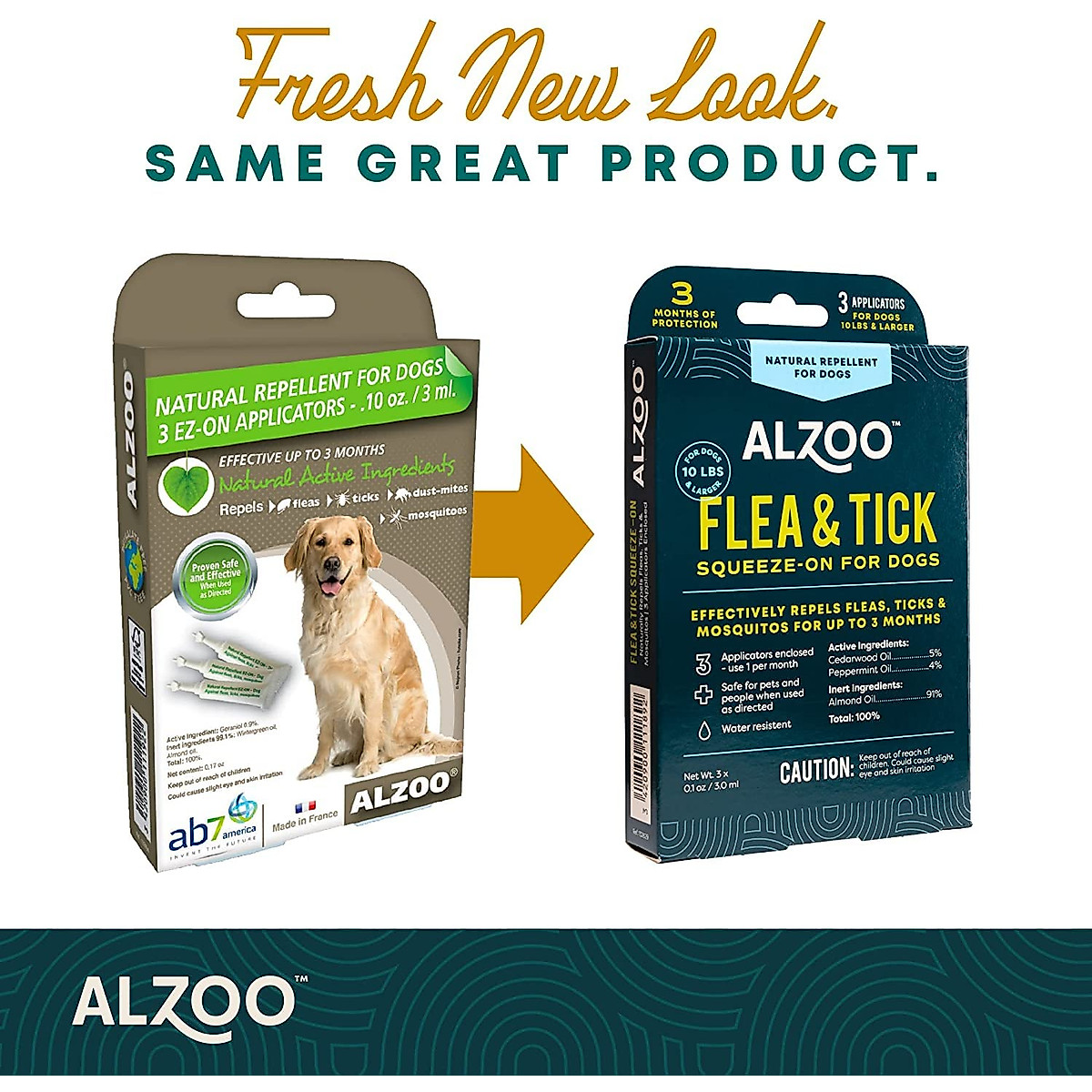 ALZOO Flea & Tick Repellent Squeeze-On for Dogs and 8 Fl. Oz. Flea & Tick Repellent Spray for Dogs, 100% Plant-Based Active Ingredients