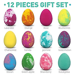 Bath Bombs for Kids with Toys Surprise Inside, Kids Bath Bombs Gift for Birthday Christmas, 12 Pcs Children Bubble Bath Fizz Dino Egg Gift Set for Mother Day and Party Favor for Girls and Boys