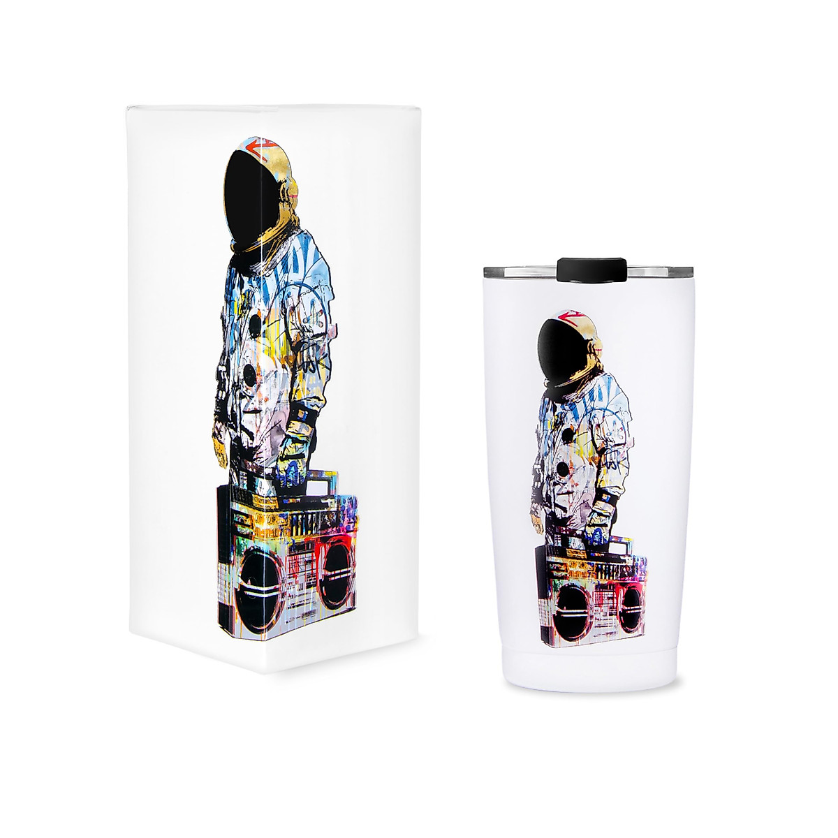 URBANCAN 20 oz Insulated Tumbler with Lid and Straw - Drink In Style with a Stainless Steel Tumbler Travel Mug - Premium Double Walled Thermos Flask - Vibe City