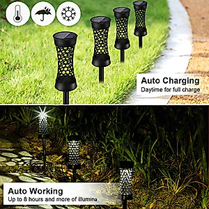YoungPower Solar Pathway Lights, Outdoor Upgraded Bright Solar Lights Waterproof Auto On/Off Garden Lights Sun Powered Landscape Lighting for Garden, Yard Patio Walkway 1 Pack, White