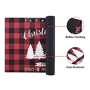 GlowSol Christmas Bath Mat, 16x24 Xmas Diatom Mud Bathroom Rugs Absorbent Floor Mat Quick-Drying Christmas Decorative Doormat Entryway Door Mat Throw Rug Christmas Kitchen Laundry Small Area Rug Deer