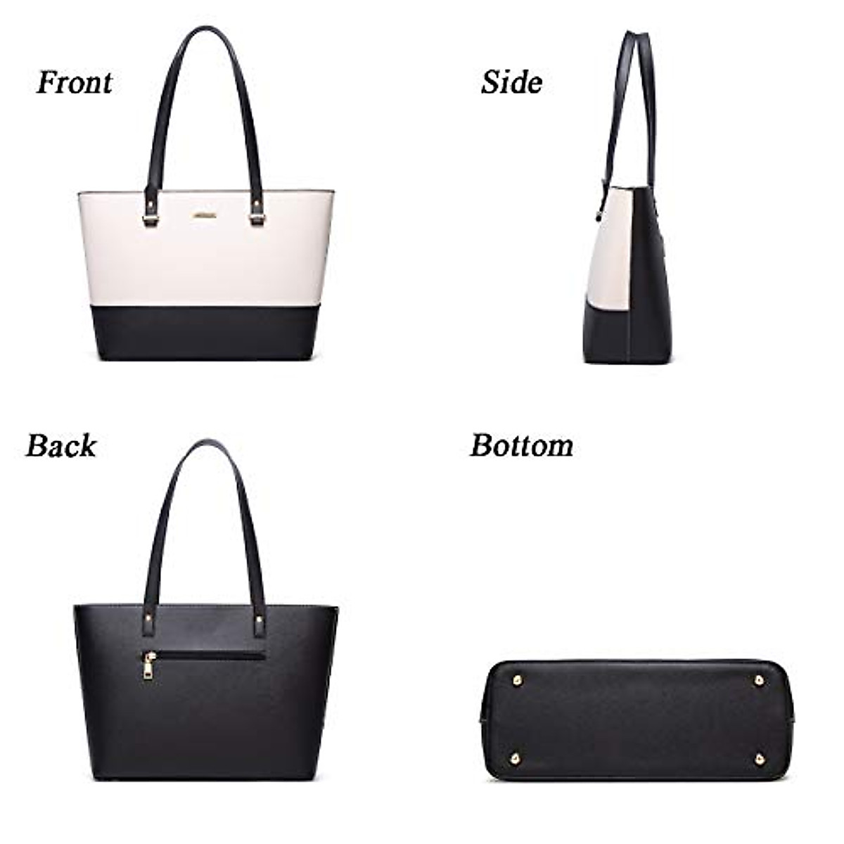 Women Fashion Synthetic Leather Handbags Tote Bag Shoulder Bag Top Handle Satchel Purse Wallet Set 4pcs