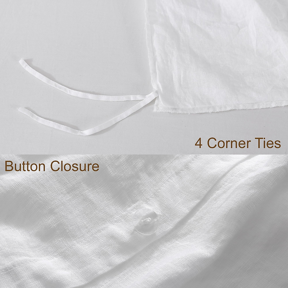 Highland Feather® - 100% French Linen Duvet Cover Set - Queen Size - White