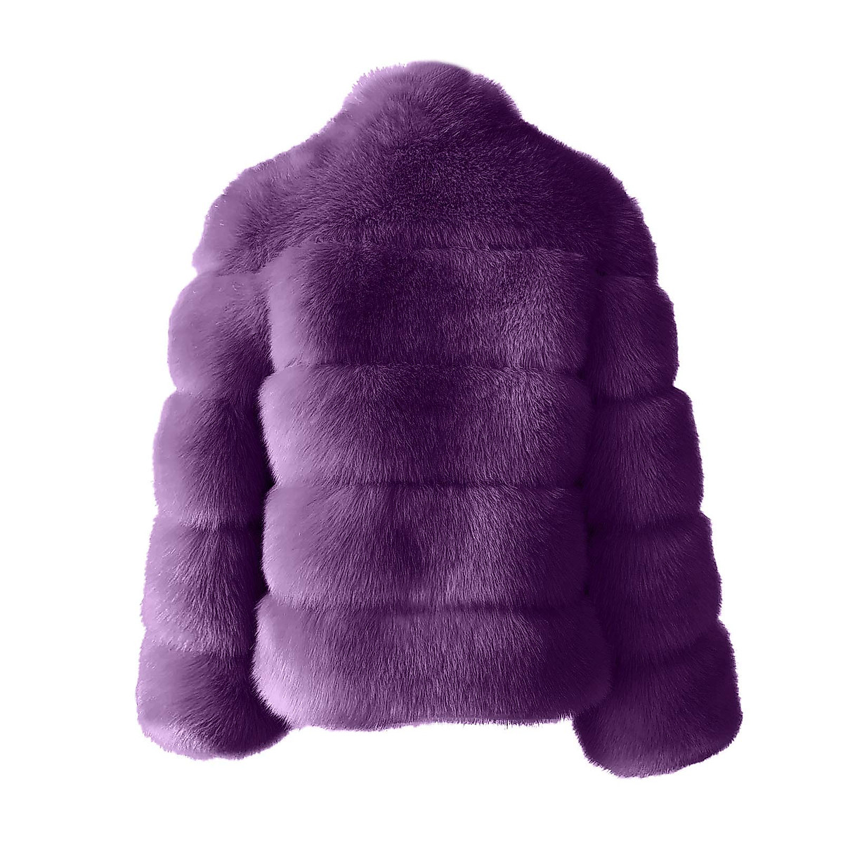 Women Plus Size Luxury Winter Warm Fluffy Faux Fur Short Coat Jacket Parka Outwear,Cropped Plush Jacket Purple