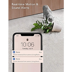 Nooie Baby Monitor, WiFi Pet Camera Indoor, Wireless IP Nanny Camera, 1080P Home Security Camera, Motion Tracking, IR Night Vision, Compatible with Alexa, Two-Way Audio
